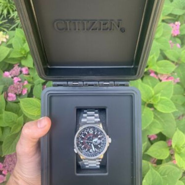 Citizen Eco-Drive Promaster Nighthawk Quartz Mens Wrist Watch Silver ...