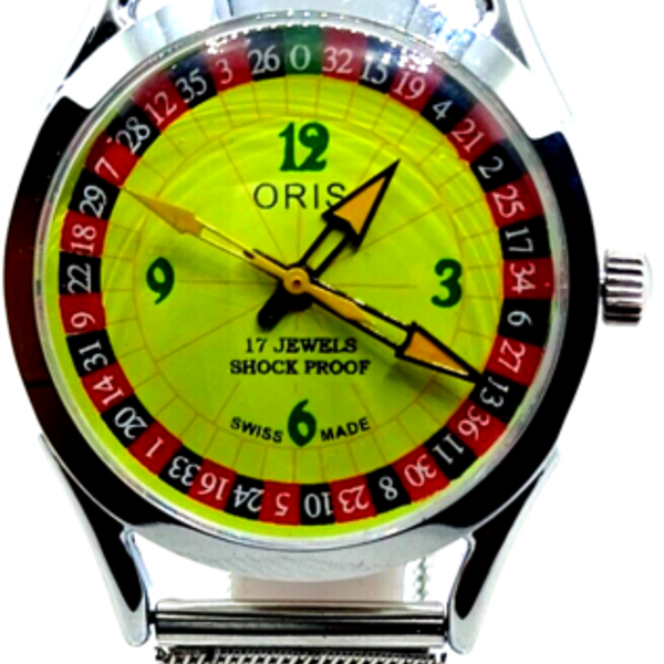 VINTAGE ORIS WINDING SWISS MENS WRIST MECHANICAL YELLOW DIAL WATCH ...