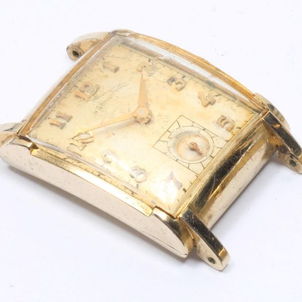 Vintage 1940's Hamilton Perry 14k GF Tank Watch 19j Ref 982 RUNNING ...