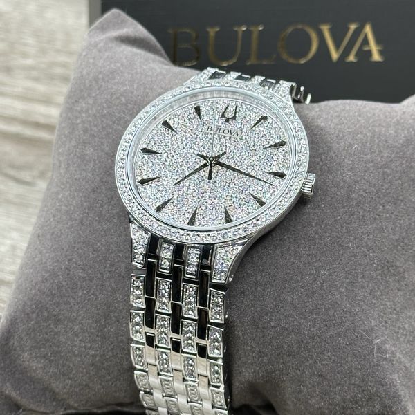 NEWâ Bulova Phantom With Crystals Bust Down Stainless Steel Men's Watch ...