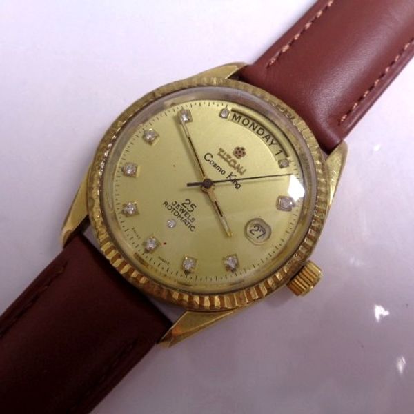 Titoni Cosmo King Mens Watch Rotomatic Split Calendar Automatic Gold ...