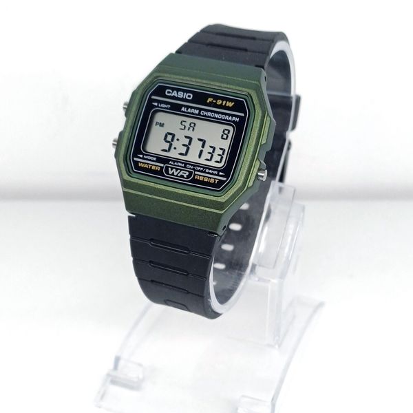 Genuine Casio F-91WM-3AJH Dark Green Digital Watch: JDM, Boxed, New ...