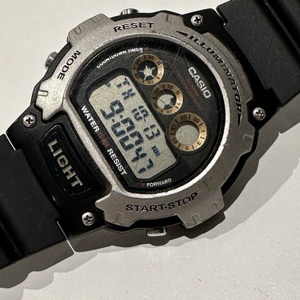 Casio Illuminator 3225 Sports Digital Watch W-214H Alarm Date Vintage ...