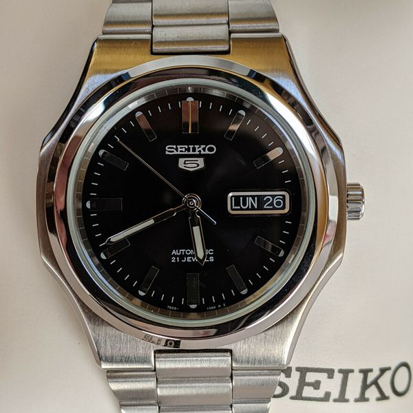Seiko 7S26-03R0 SNKK47 Nautilus Seikonaut black dial automatic watch ...