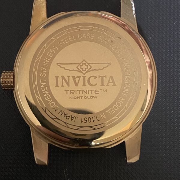 Invicta 1051 Gold stainless steel watch For Parts Or Repair ...