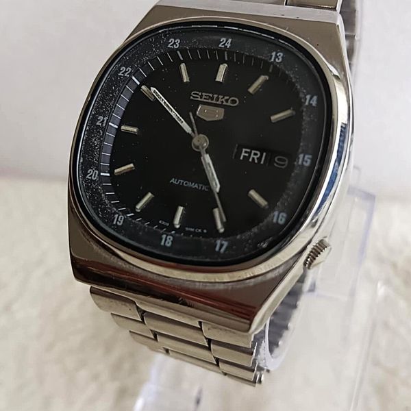 Vintage Seiko 5 automatic Square shape RailwayTime pattern Cal 6309 ...
