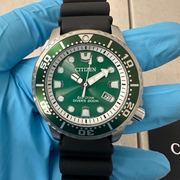 Citizen Men's Eco-Drive Promaster Diver's Green Dial Date 44mm Watch BN0158-00X | WatchCharts ...