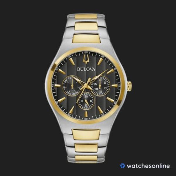 NEW Bulova Men's Quartz Day Date Silver Gold Watch 42MM 98C144 ...