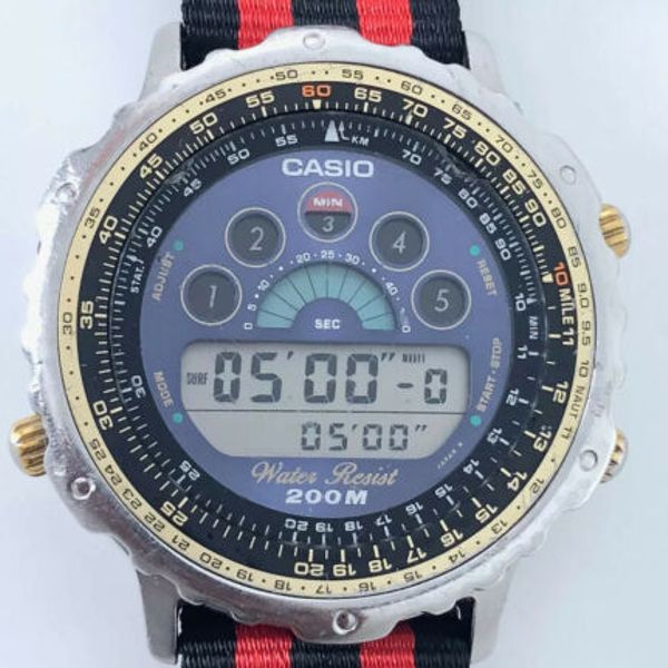 Retro CASIO DW-7400 Watch 1990's Vintage Module 916 Tachymeter 200M ...