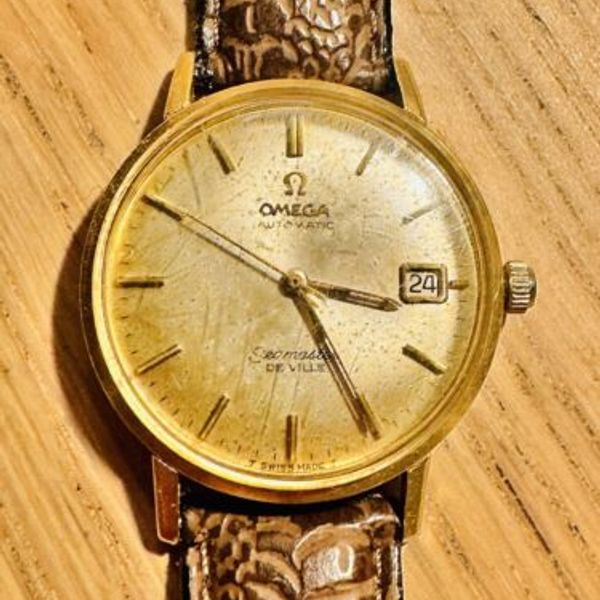 Original 60s OMEGA Automatic Seamaster Deville Watch 166.020 18k Solid ...