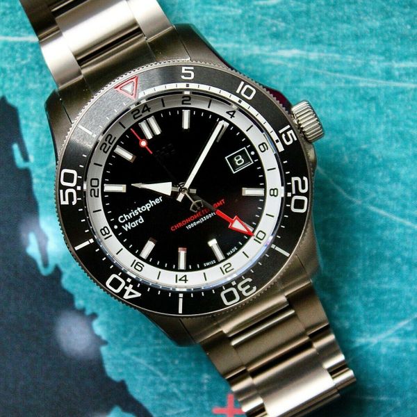 Christopher Ward C60 Elite GMT 1000 Black On Bracelet | WatchCharts ...