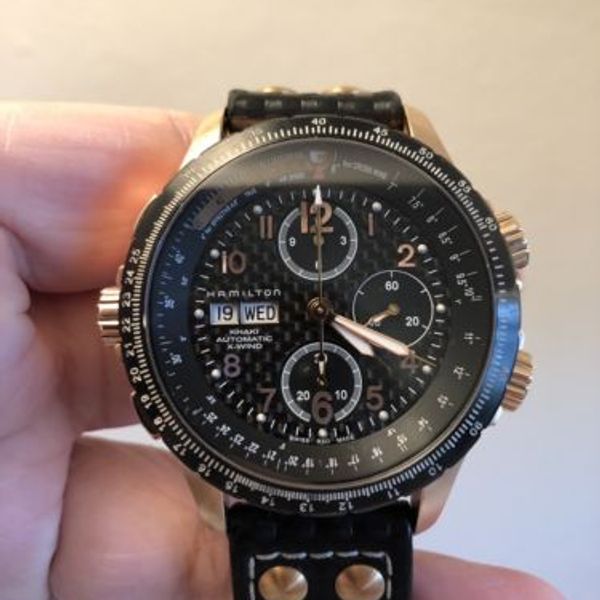 Hamilton Khaki Aviation X-Wind Rose Gold Automatic Valjoux 7750 Watch ...