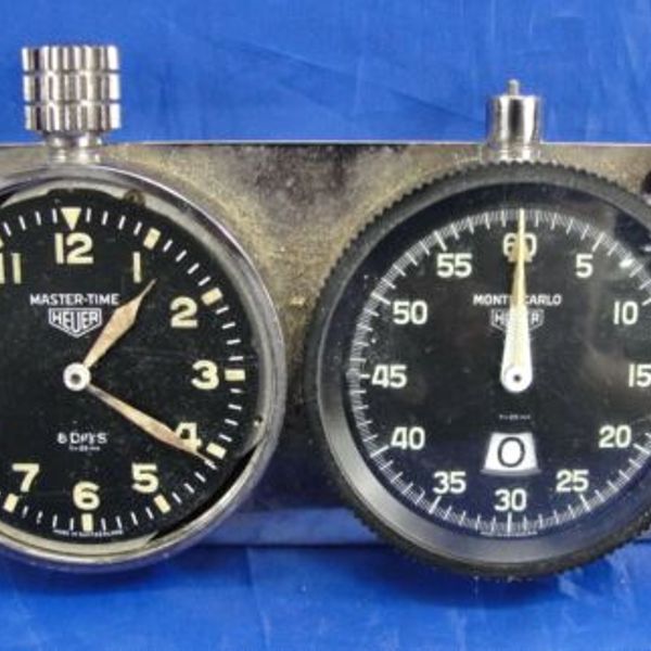 VTG RARE HEUER MASTER-TIME 8-DAY RALLY TIMER MONTE-CARLO DASH STOP ...