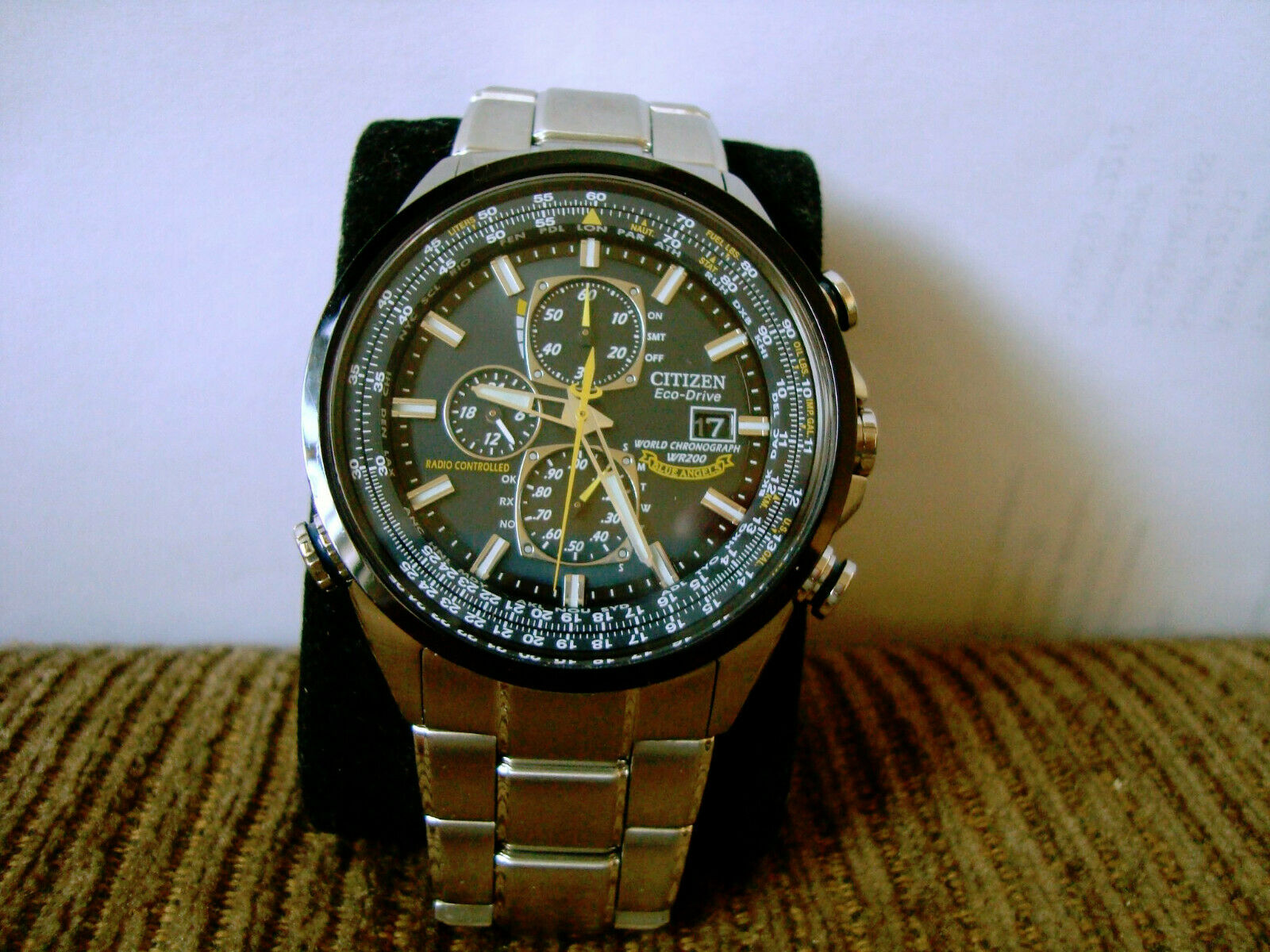 Citizen Eco-Drive Radio Controlled Blue Angels Sapphire Chronograph ...