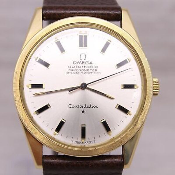 Vintage c.1966 Omega Constellation 18k Yellow Gold Mens 33mm Automatic ...