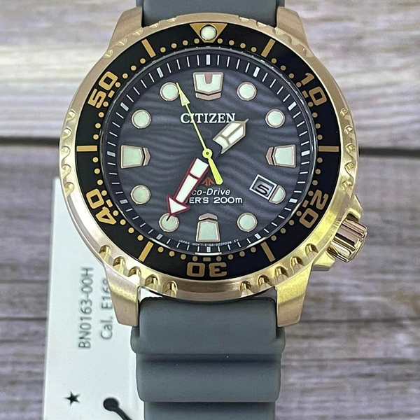 Citizen Eco-Drive BN0163-00H Promaster Diver Watch Rose Gold Tone Gray ...