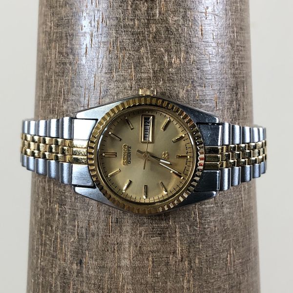 Seiko SQ Women 3E23-0A69 Dress Fluted Two Tone Quartz Analog 22mm Watch ...