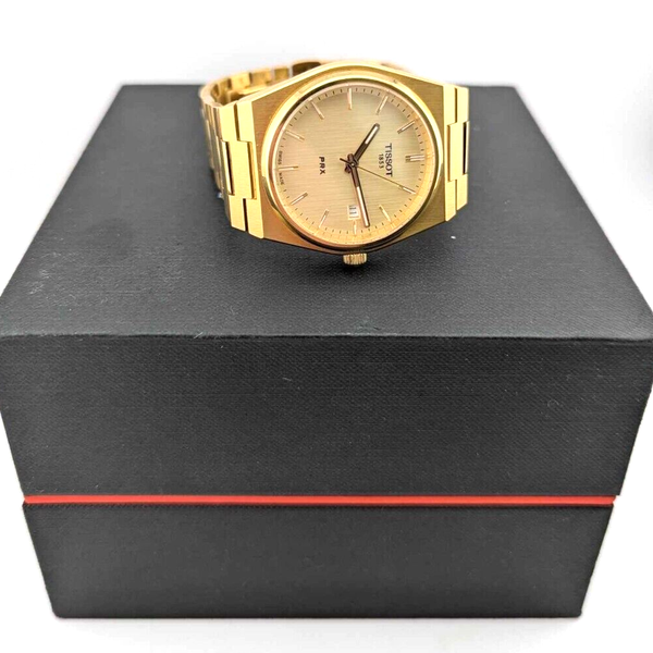 Tissot PRX T137410A 40mm Gold Plated Watch | WatchCharts Marketplace
