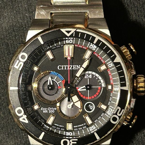 Citizen Eco-drive WR200 B620 Chronograph Stainless Steel Blue Dial ...