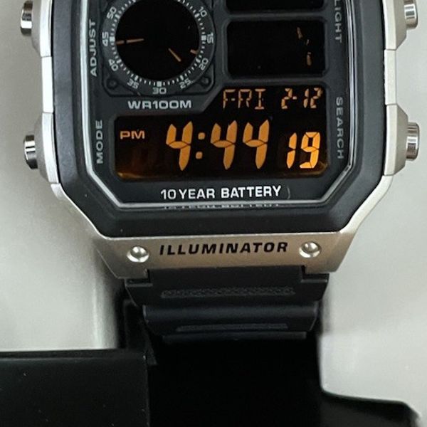 Casio ae1200WH Digital Watch Negative Inverted Display Mod ...