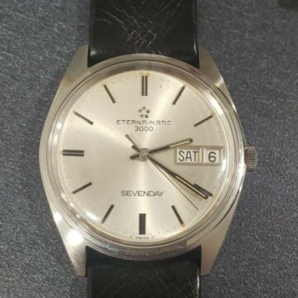 New NOS Eternamatic 3000. Ref 57722 Seven Day Watch w/ Sticker ...