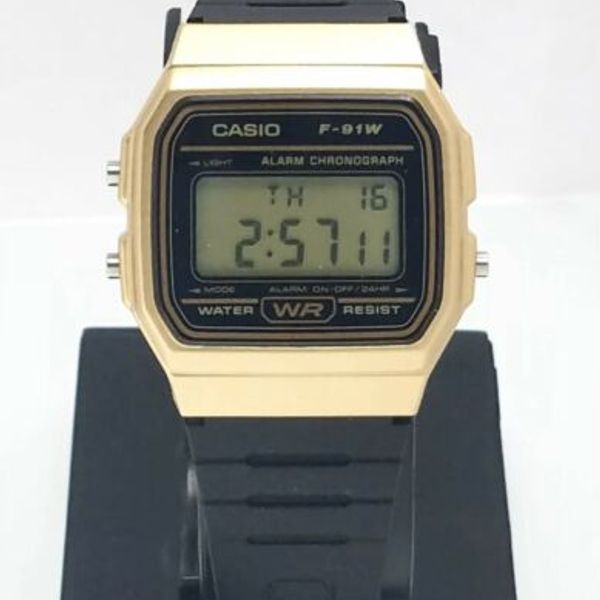 Casio Digital Mens Classic Watch F91WM-9 F91WM Gold Tone Case Brand New ...