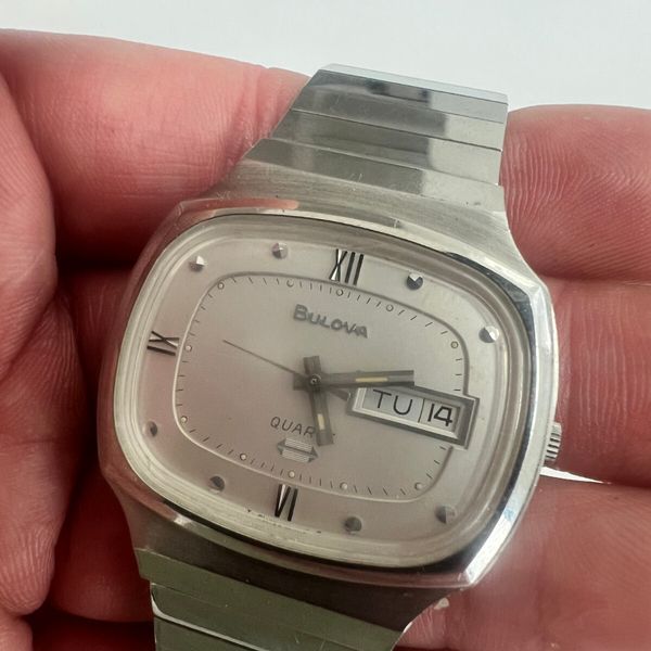 GENTS VINTAGE BULOVA QUARTZ TV DIAL WRISTWATCH - WORKING | WatchCharts ...