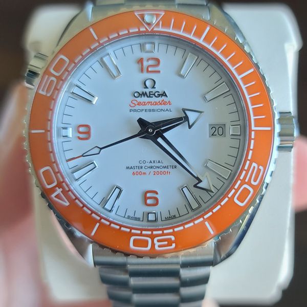 FS: Omega Planet Ocean - white dial/orange bezel | WatchCharts Marketplace