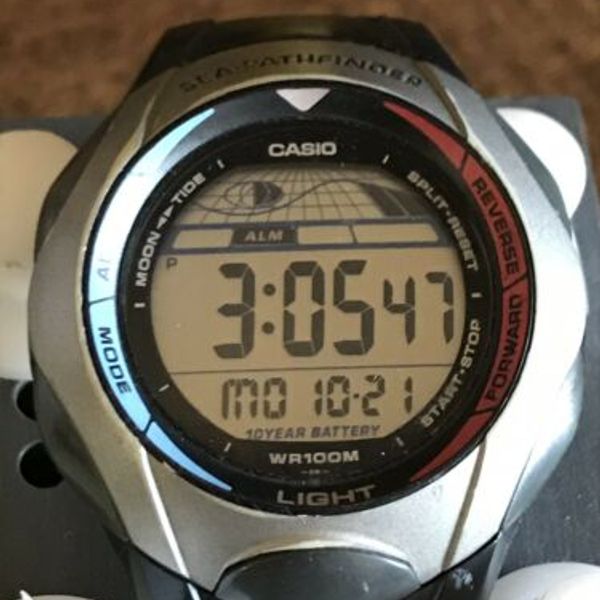 Vintage Casio Sea Pathfinder SPS-300 Module 2572 WR 100m Japan Mens ...