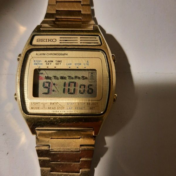 Very Nice vintage mens Seiko A158-5059A led quartz alarm-chronograph ...