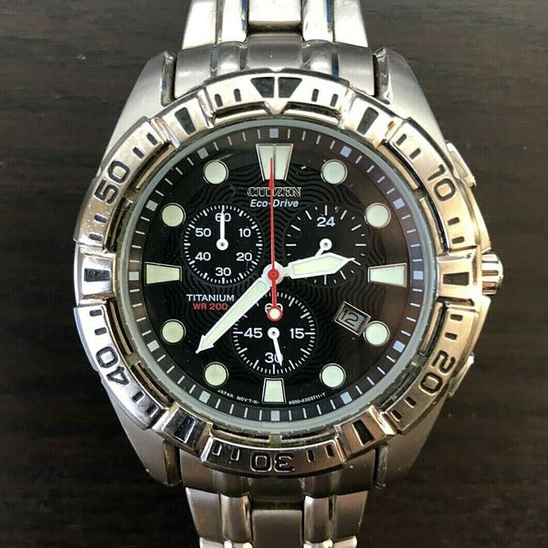 Citizen Eco-Drive Solar Titanium H500 - K006619 Chronograph Wrist Watch ...