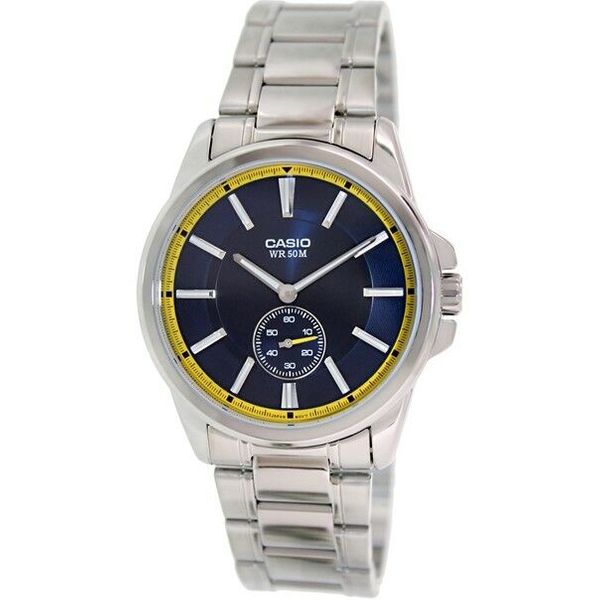 Casio MTP-E101D-2 Original Analog Silver Stainless Steel Mens Watch MTP-E101 | WatchCharts ...