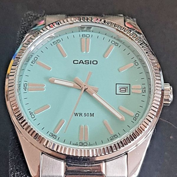 CASIO MTP-1302PD-2A2JF Tiffany Blue Dial Watch, Working | WatchCharts ...