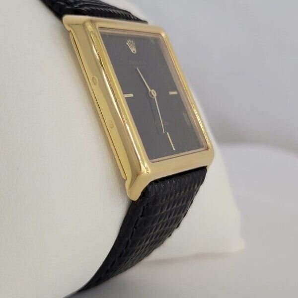 Rolex Cellini Solid 18K Yellow Gold Rare Black Dial Ref. 4105 ...