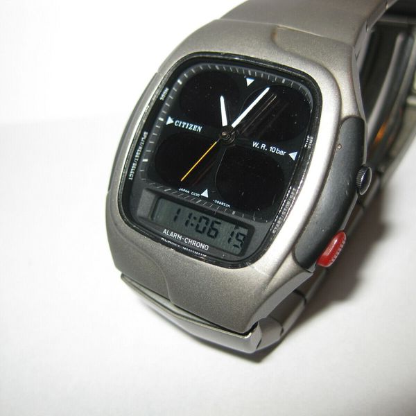 CITIZEN Butterfly C030 Analog Digital Alarm Chrono Vintage 38mm Watch ...