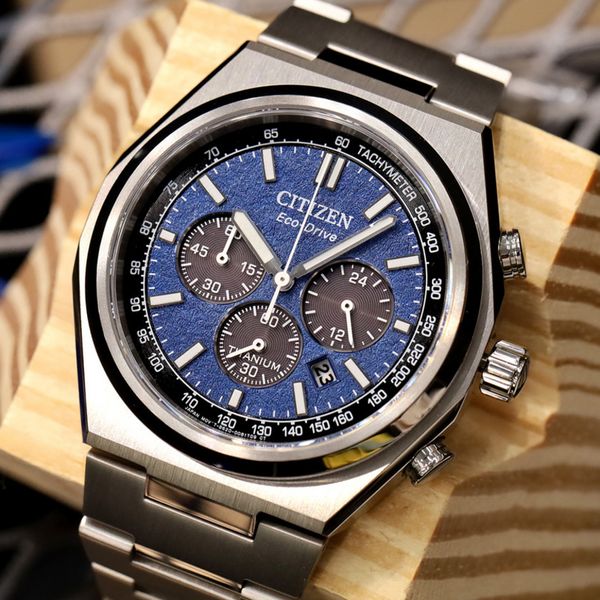 Citizen Super Titanium Sapphire Forza Chronograph Blue Dial Watch ...