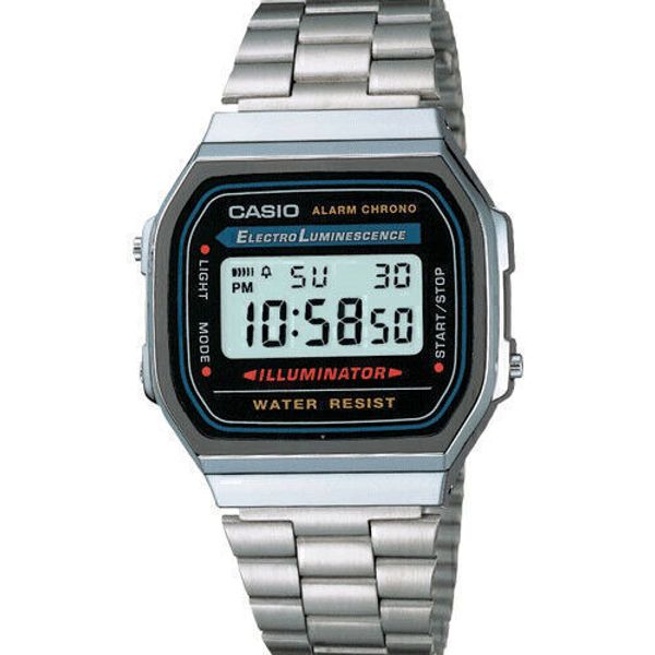 CASIO Men's Waterproof Watch Digital Dial Stainless Steel Bracelet A168W-1 | WatchCharts Marketplace