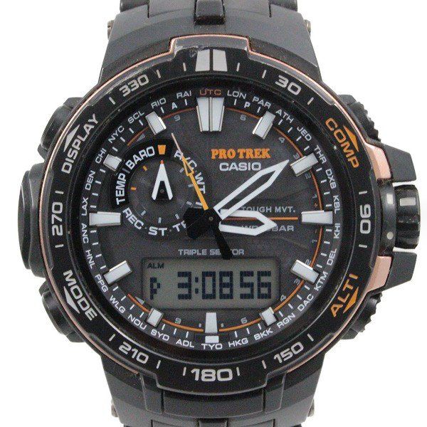 [Used] Casio Protrek solar radio triple sensor analog-digital model men ...