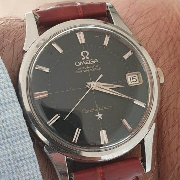 SOLD Omega Constellation Pie Pan Black Dial 14393 with 1036 BOR ...