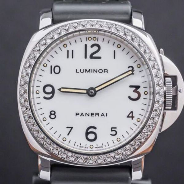 Panerai 10 Luminor Base 44 mm White Dial Custom Diamond Setting ...