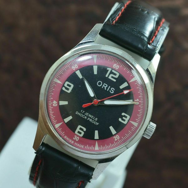 Vintage Oris Hand Wind 17 Jewels FHF ST- 96 Mechanical Men's Wrist ...