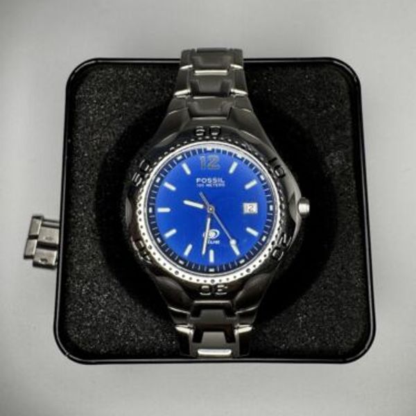 Fossil Blue Men's Stainless Steel Watch AM-3421 250111 Water Resistant ...