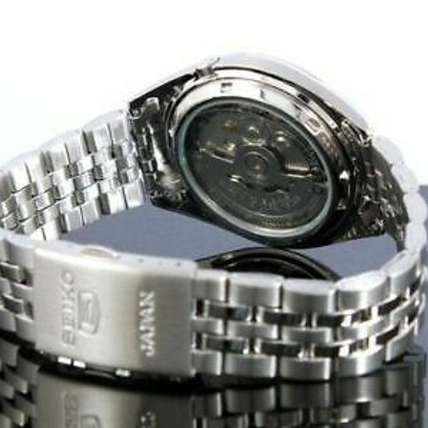 New Seiko Mens SNKL23 Seiko 5 Black Dial Stainless Steel Automatic ...