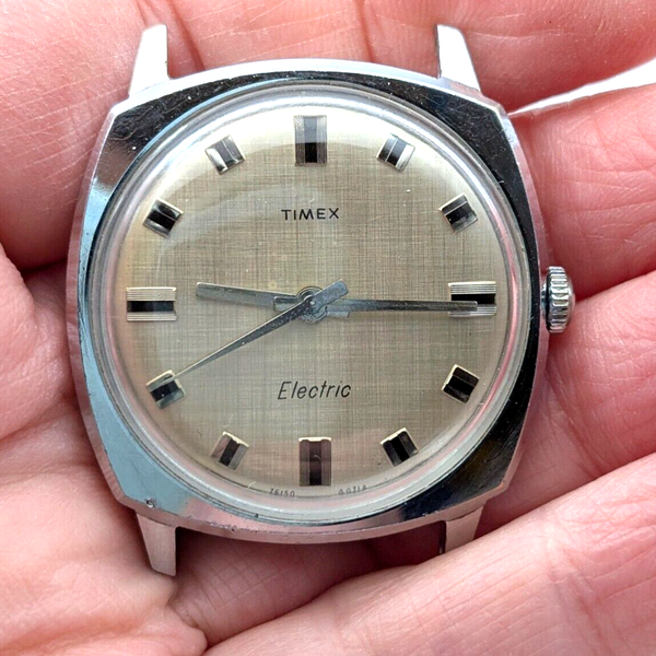 1971 Vintage TIMEX Electric 76150 4071A Silver Tone 34mm Watch Movement ...