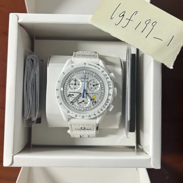 Swatch white Moonswatch Mission to the Moonphase Moon waterproof ...