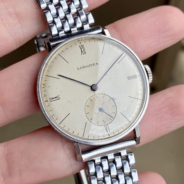[WTS] 1943 Longines w/ a 35mm Steel Case, Bauhaus-Style Dial, 12.68z Movement, BOR Bracelet ...