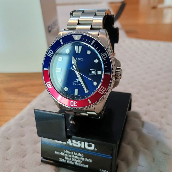 CASIO DURO PEPSI MDV106B-1A2V With blue dial custom | WatchCharts ...