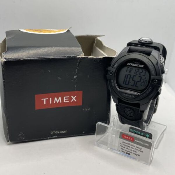 Timex Expedition TW4B07700 Men's Black Resin Digital Dial Quartz Watch ...