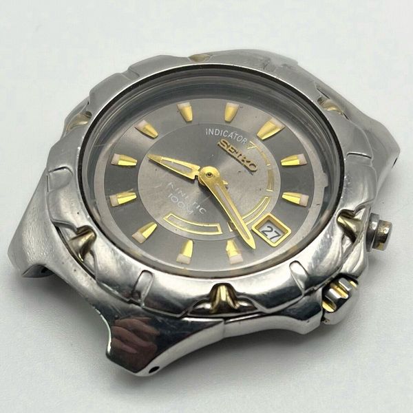 Seiko Kinetic 5M62-0AH0 Quartz 100M 43mm Date Indicator VTG Parts ...