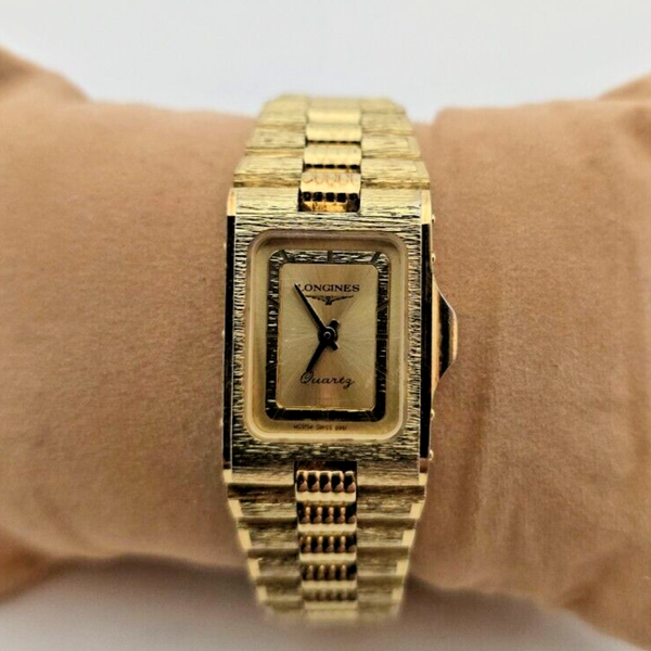 Longines Gold Tone Quartz Womens Vintage Swiss Watch MZ5704 Swiss 0961 ...